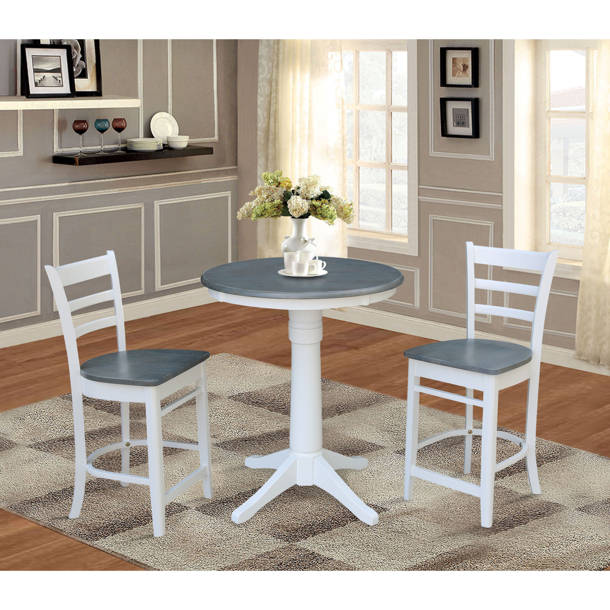 International Concepts 3 Piece Counter Height Solid Wood Dining Set